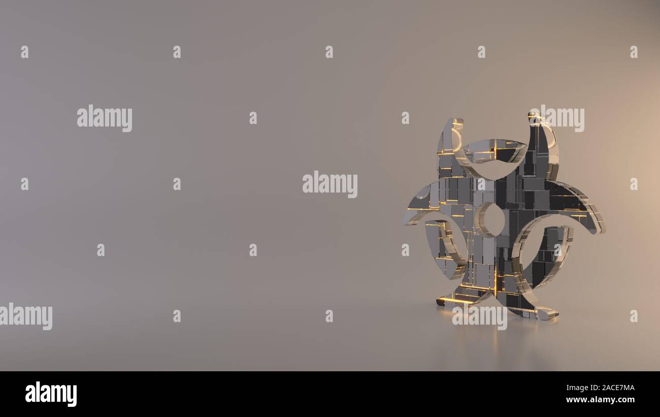 3d rendering metal techno rectangular geometric greeble symbol of ...