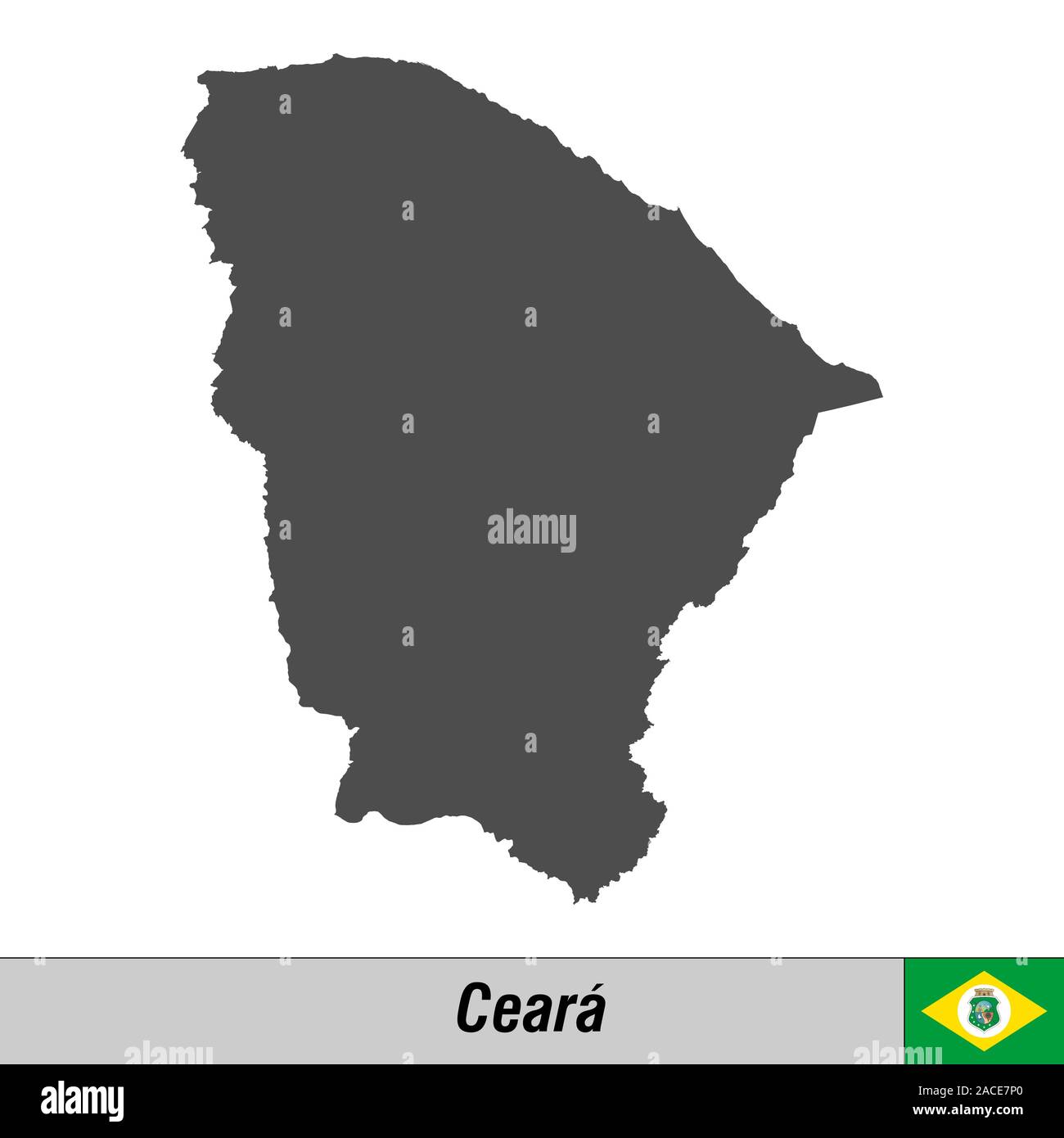 High quality map with flag state of Brazil - Ceara Stock Vector Image ...