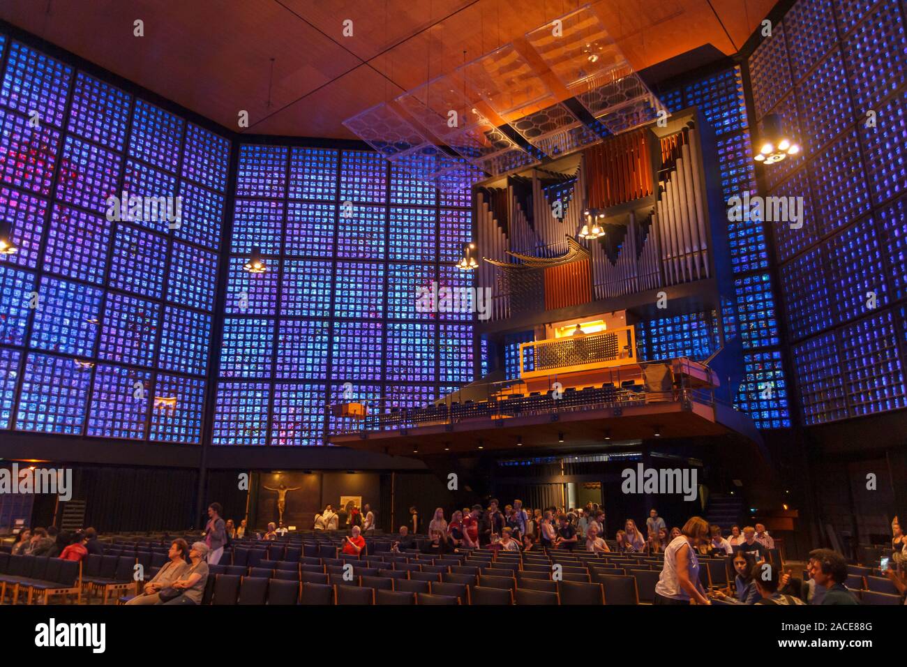 The Kaiser Wilhelm Memorial Church, a modern protestant church in the ...
