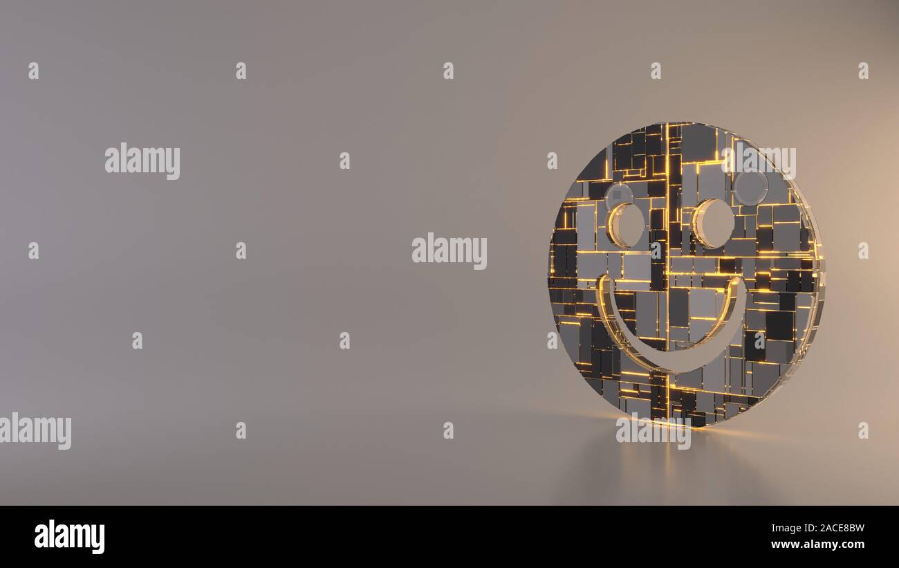 3d rendering metal techno rectangular geometric greeble symbol of ...