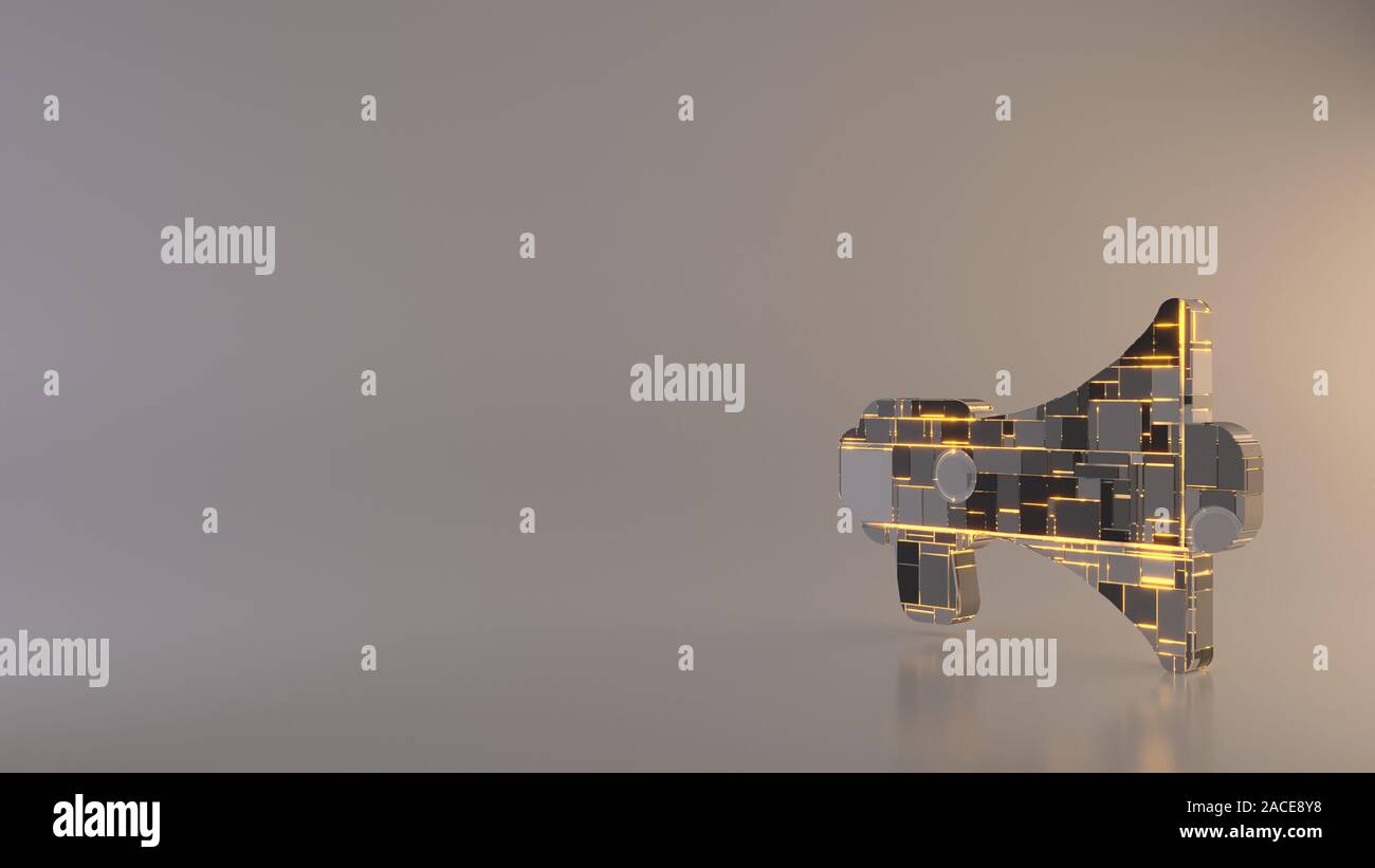 3d rendering metal techno rectangular geometric greeble symbol of ...