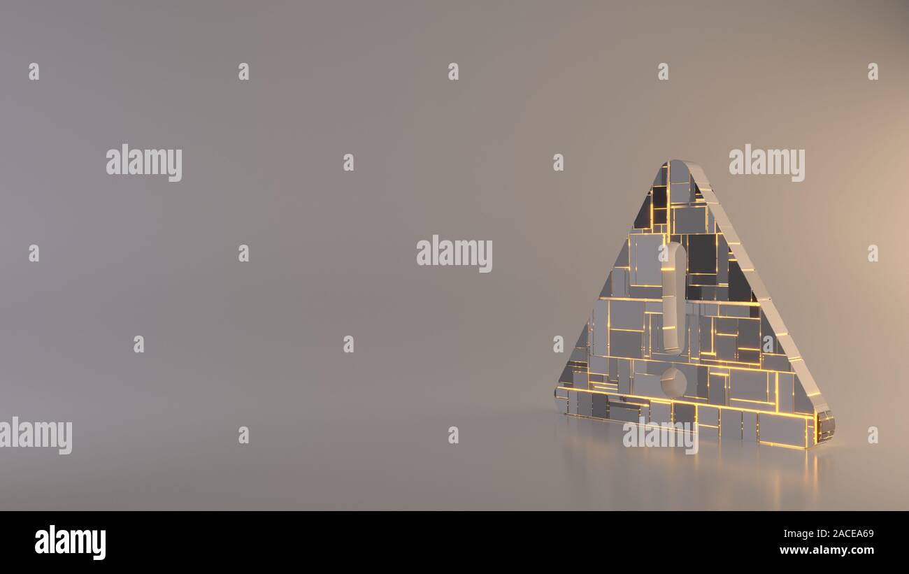 3d rendering metal techno rectangular geometric greeble symbol of ...