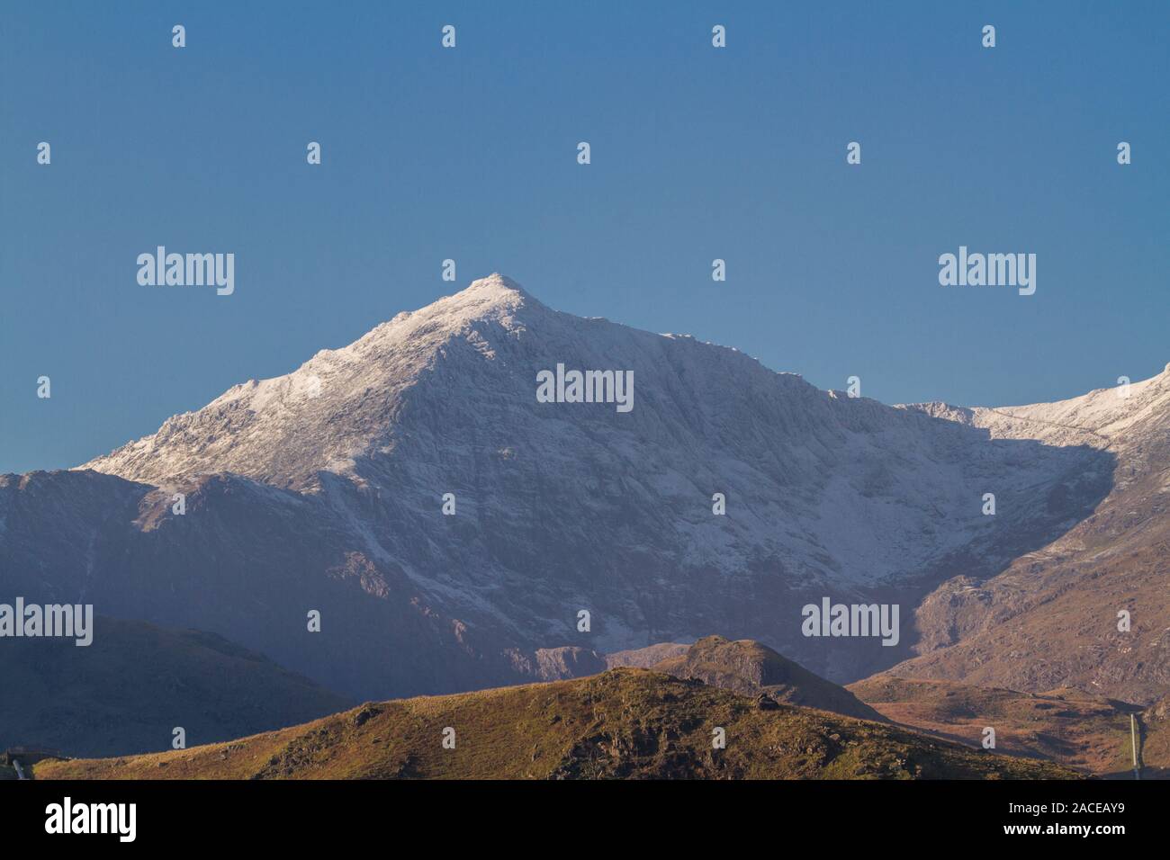 Snow on the Peak of Mount Snowdon, North Wales, landscape Stock Photo ...