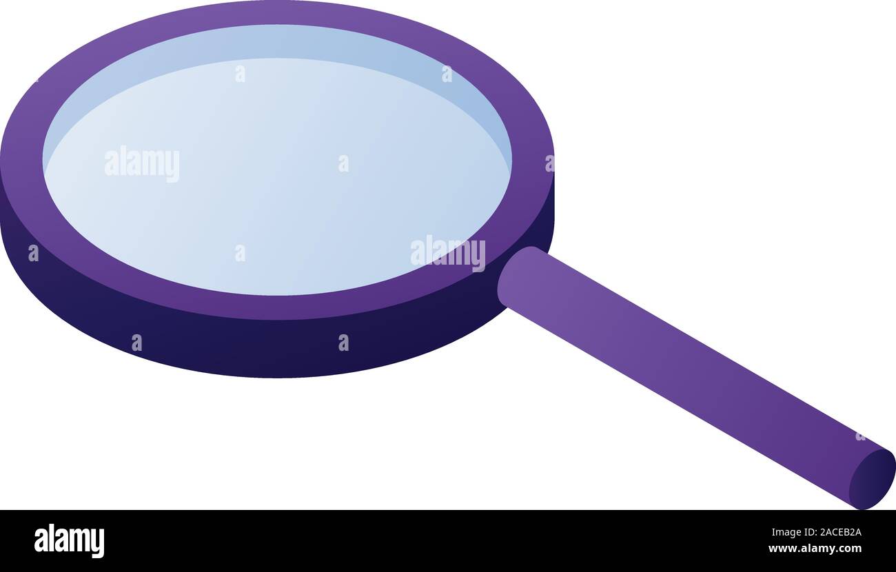 Magnifying glass isometric blue Stock Vector Images - Alamy