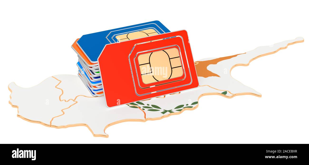 Sim cards on the Cyprus map. Mobile communications, roaming in Cyprus ...