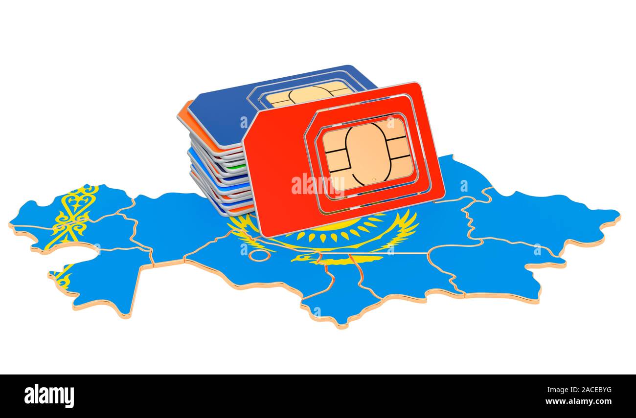 Sim cards on the Kazakh map. Mobile communications, roaming in ...