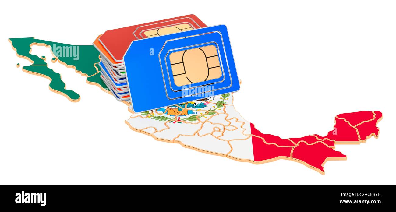 Sim cards on the Mexican map. Mobile communications, roaming in Mexico ...