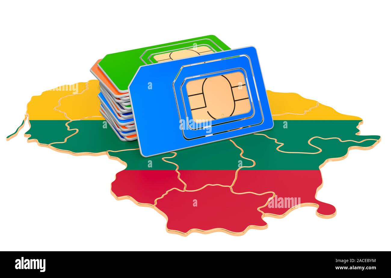 Sim cards on the Lithuanian map. Mobile communications, roaming in ...