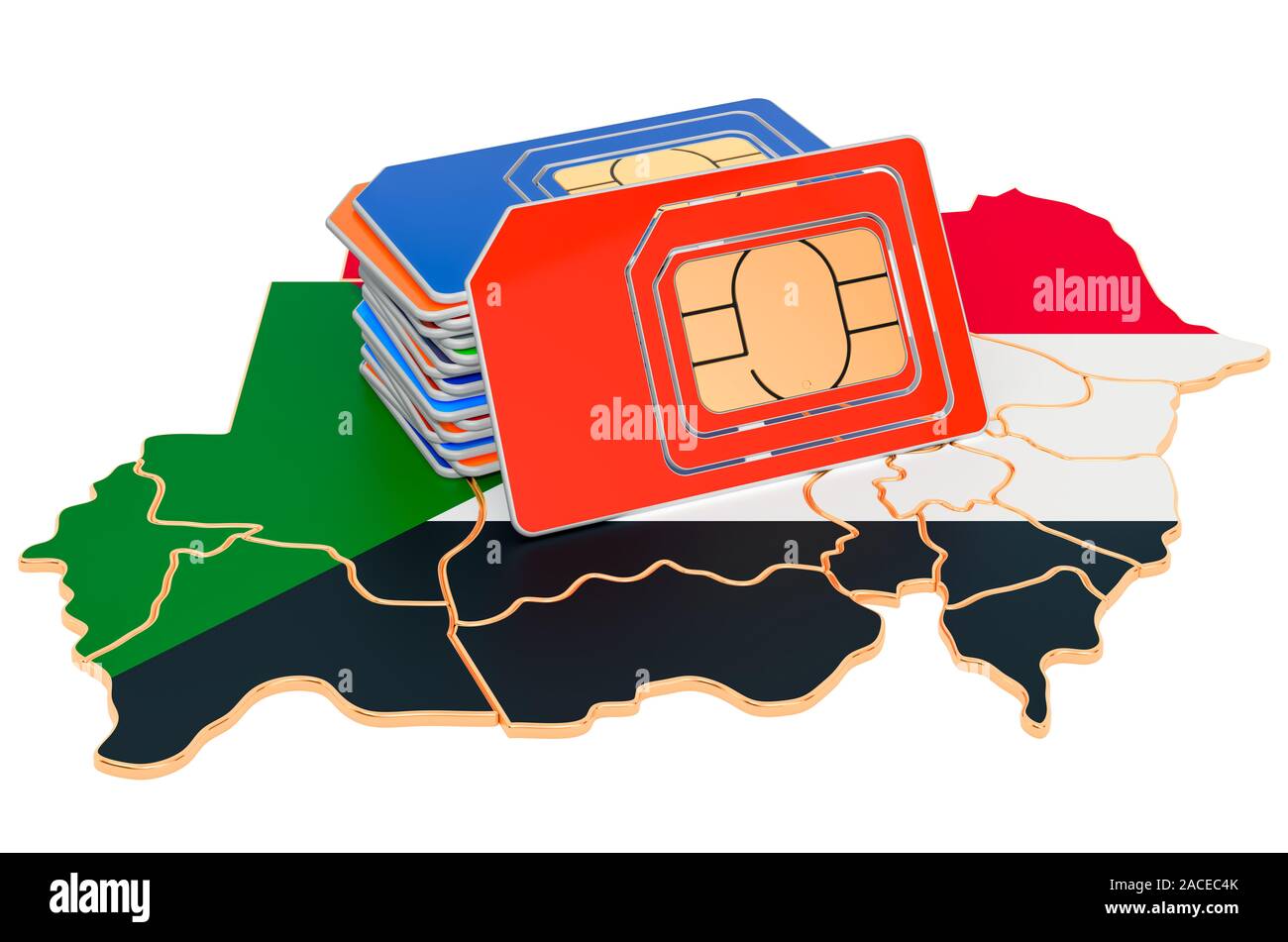 Sim cards on the Sudanese map. Mobile communications, roaming in Sudan ...