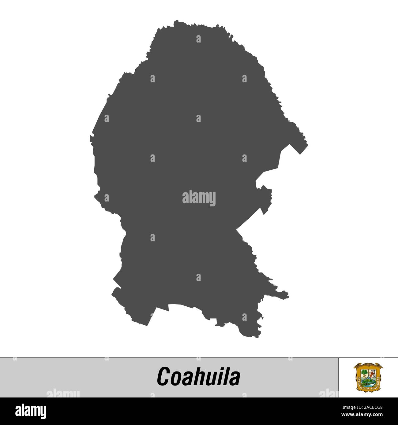 High quality map with flag state of Mexico - Coahuila Stock Vector ...
