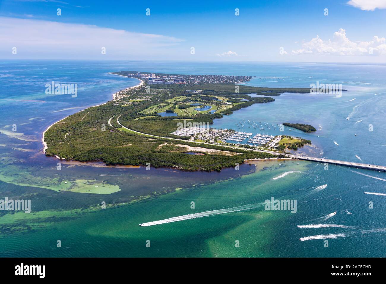 Aerial view of peninsula in Key Biscayne, Florida, USA Stock Photo - Alamy