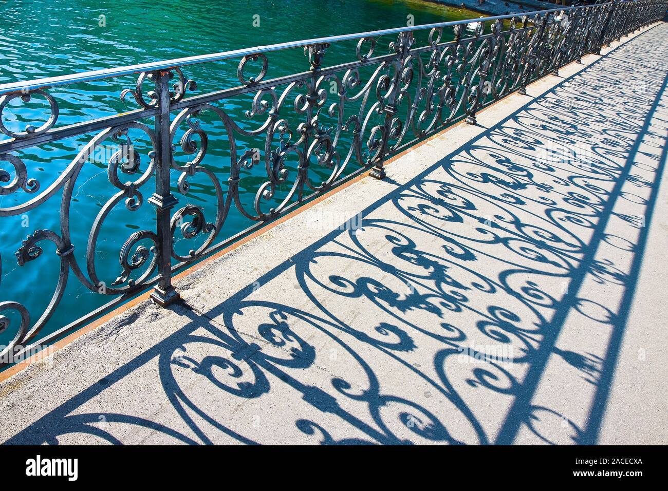 Old wrought iron railing on a walkway in Lucerne (Switzerland Stock ...