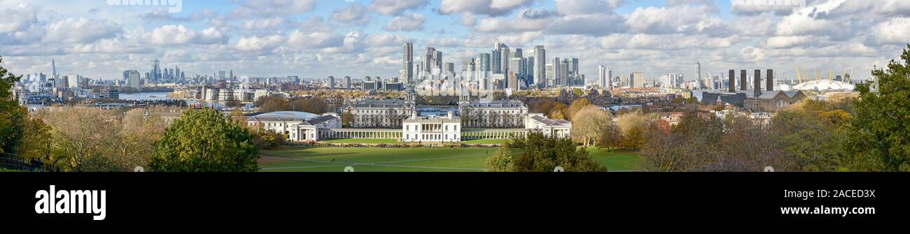 London skyline from greenwich panorama hi-res stock photography and ...