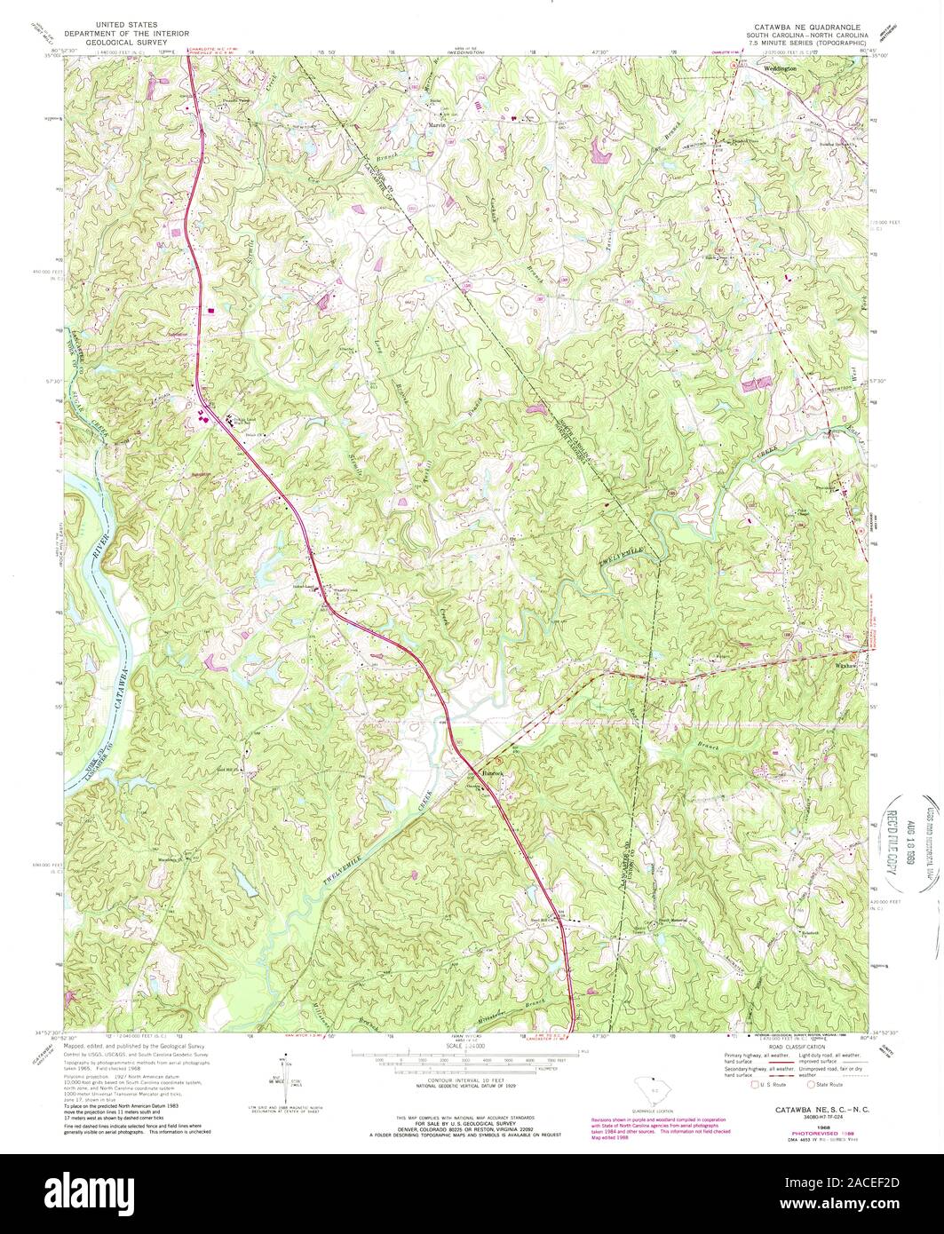 USGS TOPO Map South Carolina SC Catawba NE 260839 1968 24000 ...