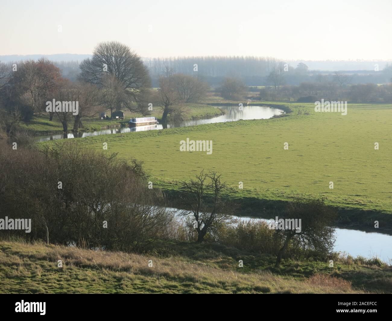 View from the mound that was Fotheringhay Castle, overlooking bends in ...