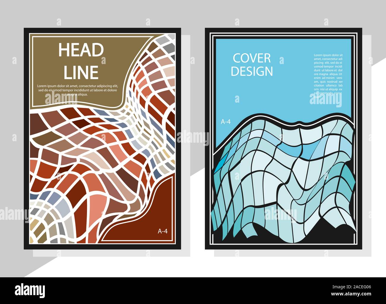 Editable design for the cover, A4 format. Geometric abstract background ...