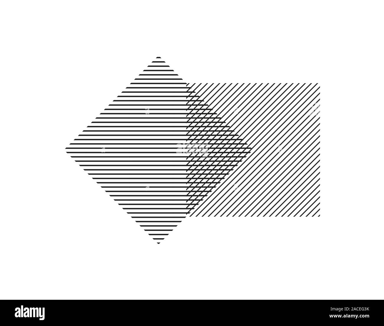 Two squares of parallel lines intersect each other. Geometric shape for ...