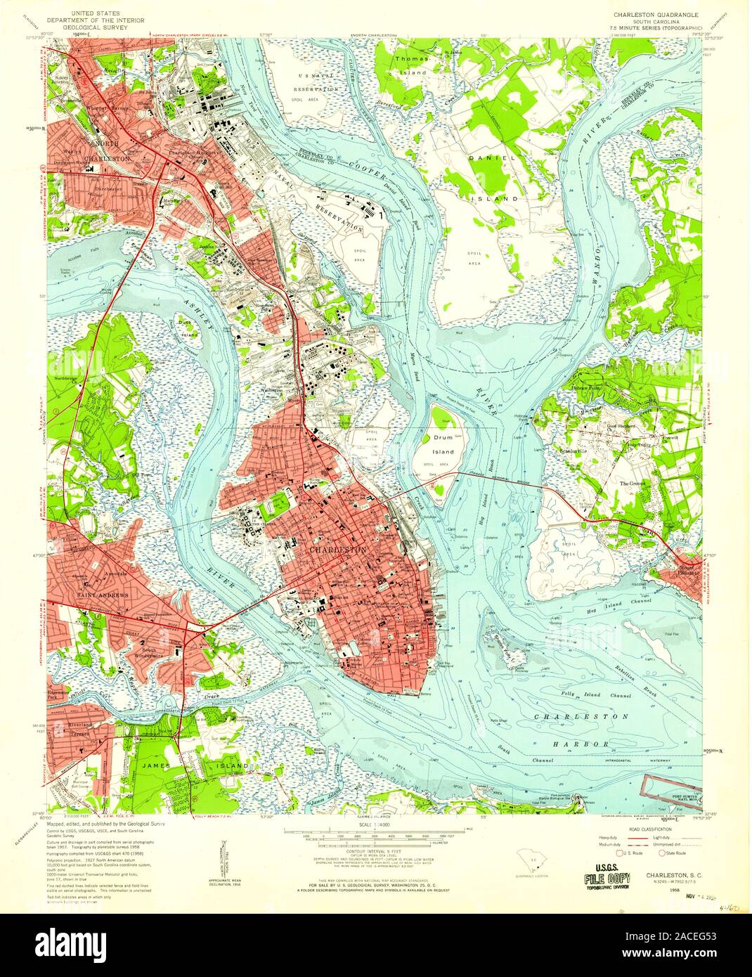 Map of charleston, sc hi-res stock photography and images - Alamy