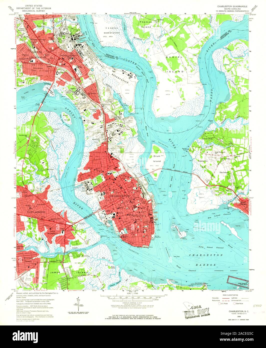 Map of charleston, sc hi-res stock photography and images - Alamy