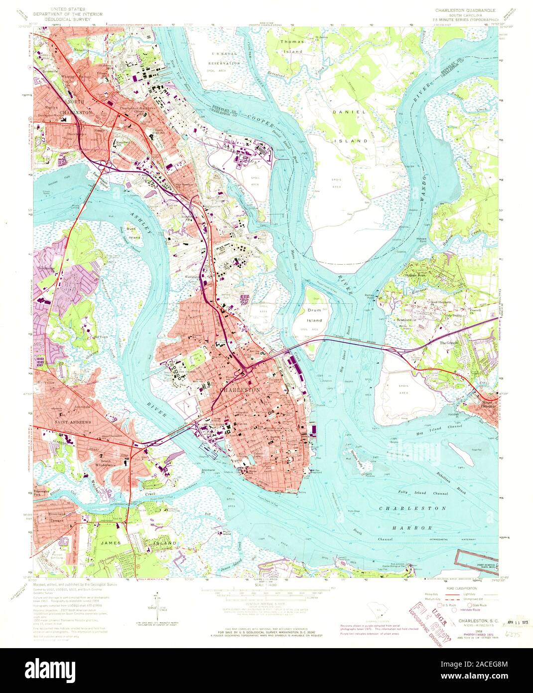 Map of charleston, sc hi-res stock photography and images - Alamy