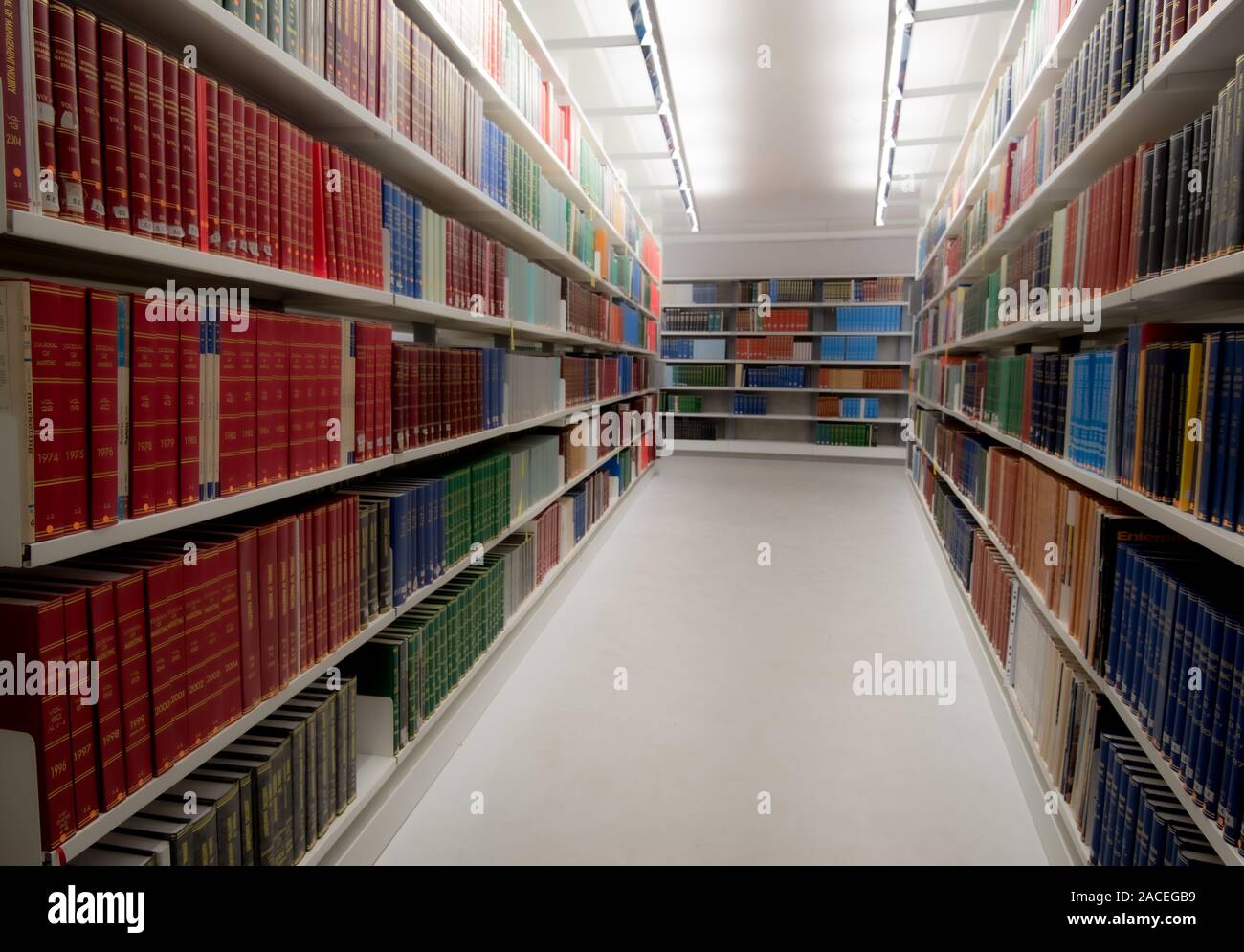 Stack of various information Books for study on a University library ...