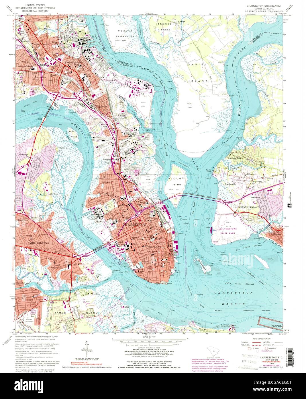 Map of charleston, sc hi-res stock photography and images - Alamy