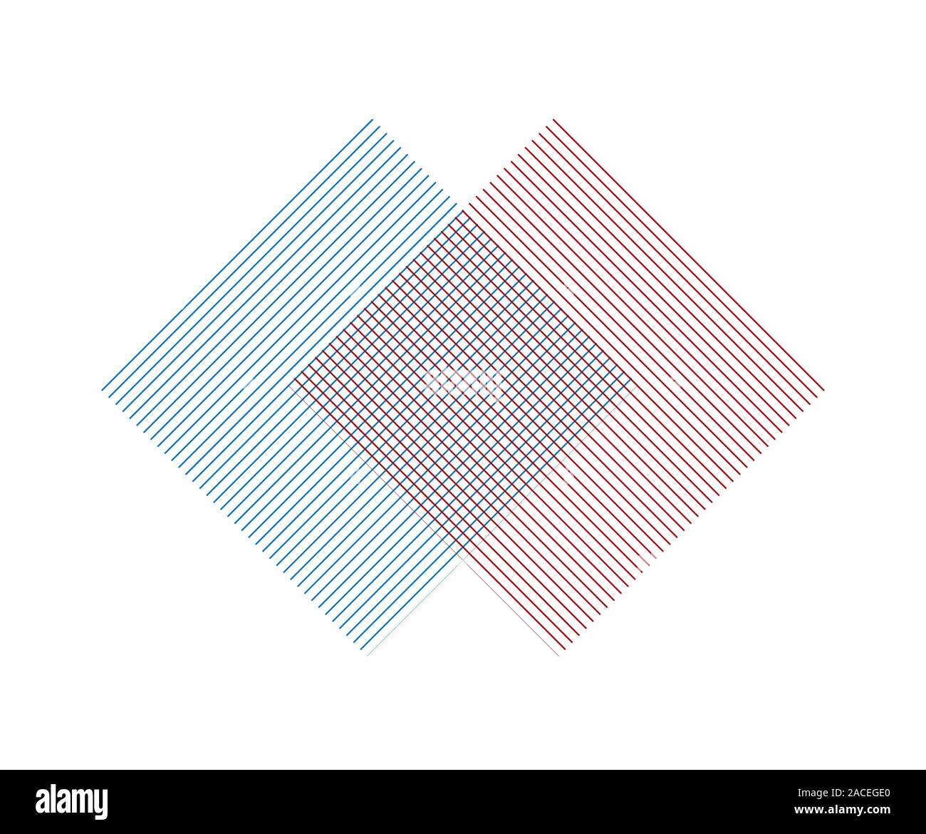 Two squares of parallel lines intersect each other. Geometric shape for ...