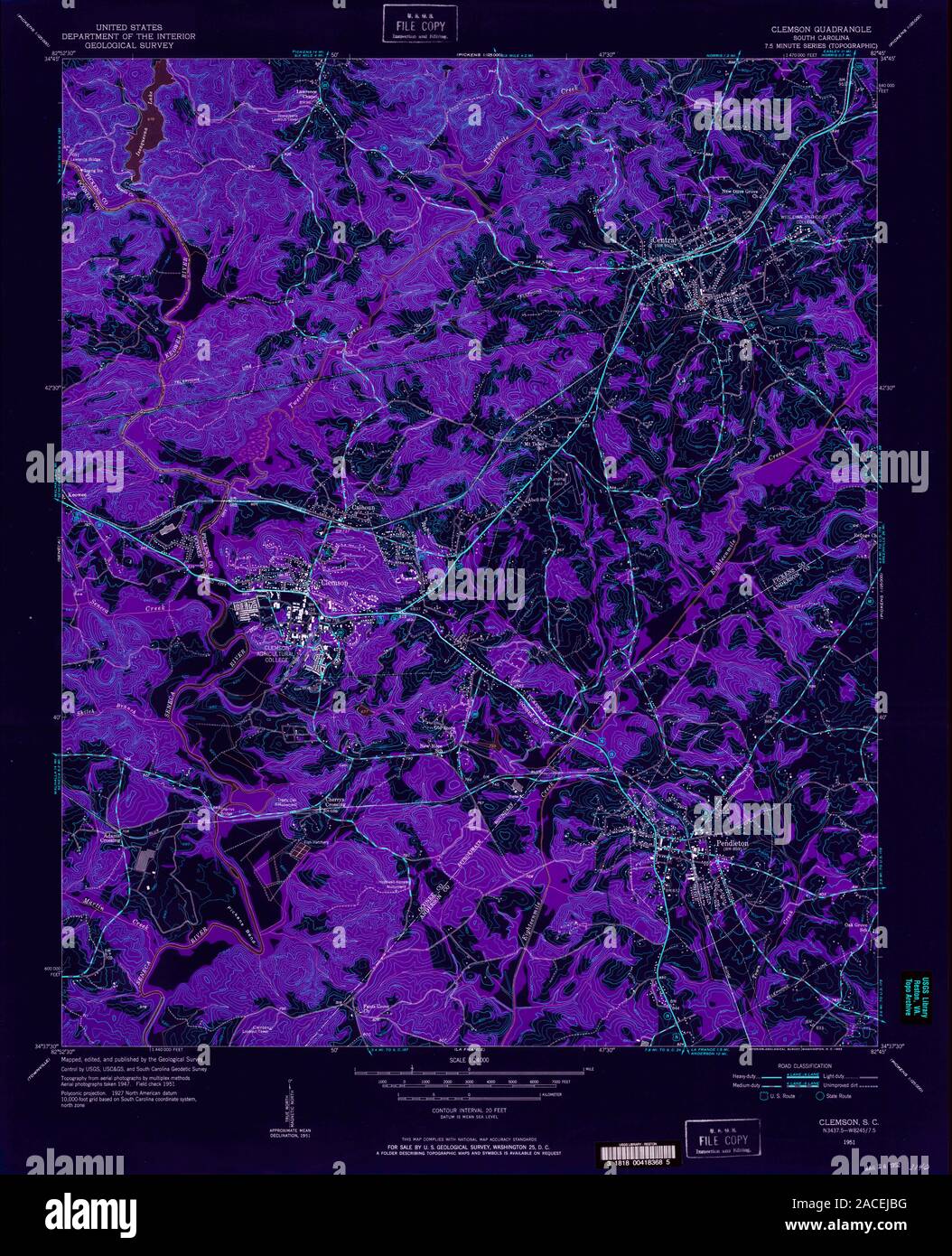 Map of clemson hi-res stock photography and images - Alamy