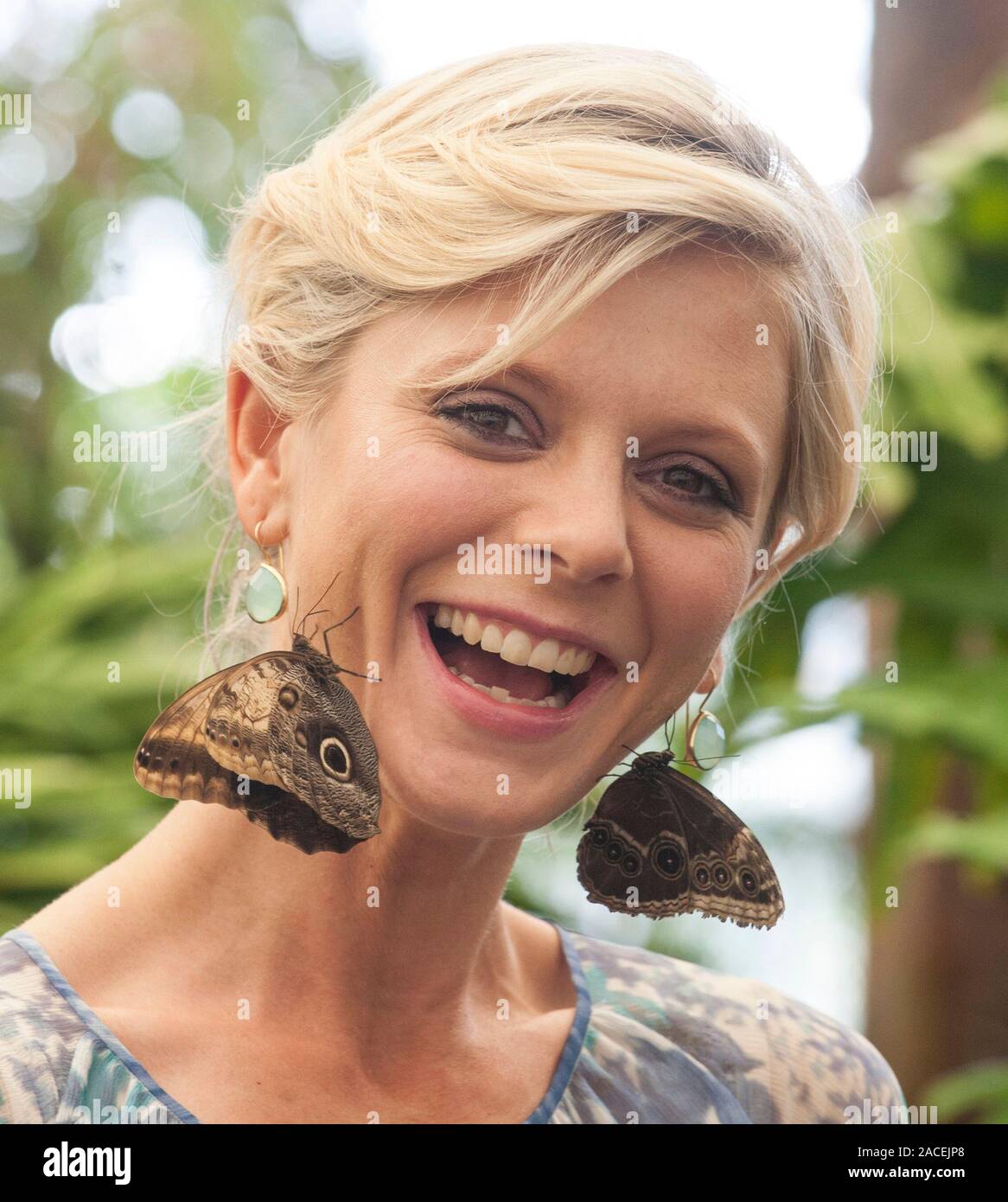 Actress Emelia Fox visiting the Butterfly House on the opening day of ...