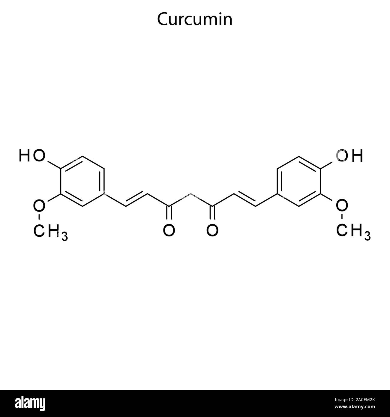 Skeletal formula of Curcumin. Chemical molecule Stock Vector Image ...