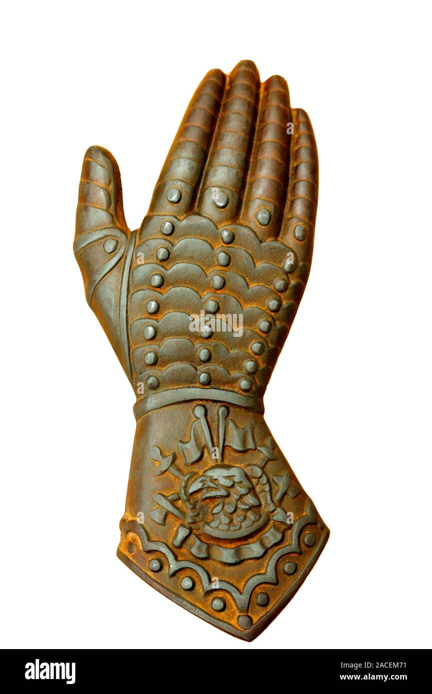 Warrior or knight gauntlet glove cast iron wall plaque with phoenix ...