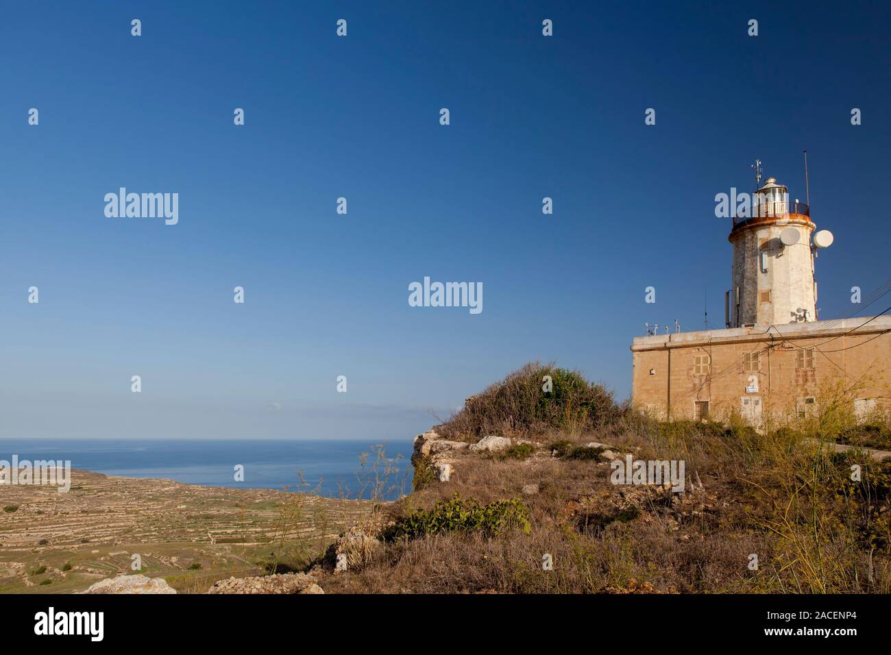 The Ta' Giordan Lighthouse in Gozo, still in use up to this day Stock ...