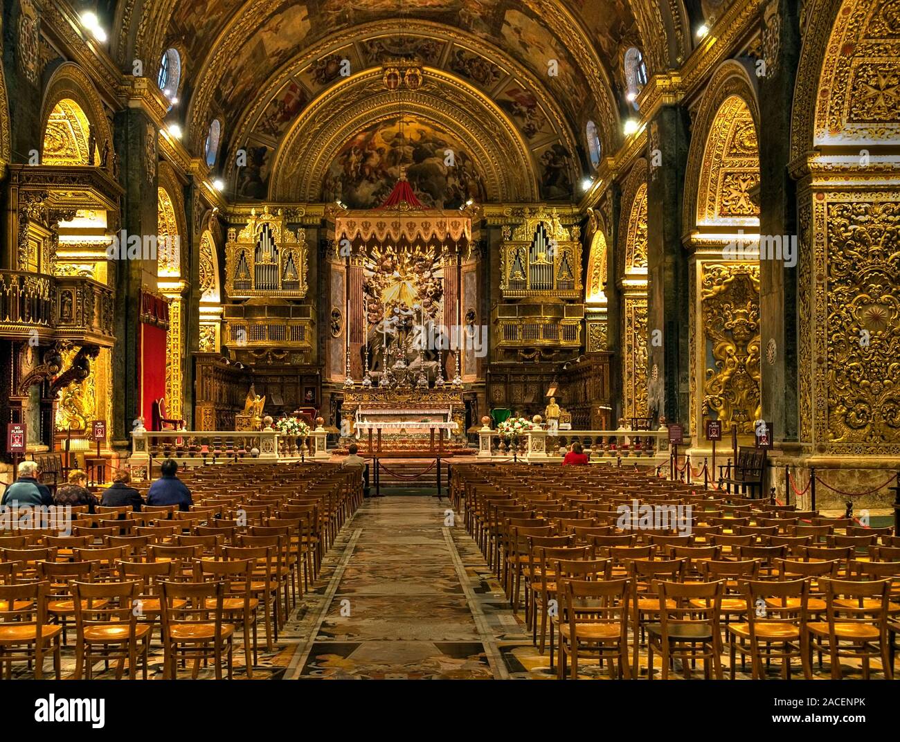 St John's Co-Cathedral in Valletta in Malta, here shown in HDR Stock ...