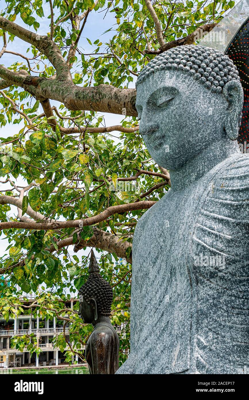 Sri Lanka, Colombo - August 2015: Buddha statue at Seema Malaka ...