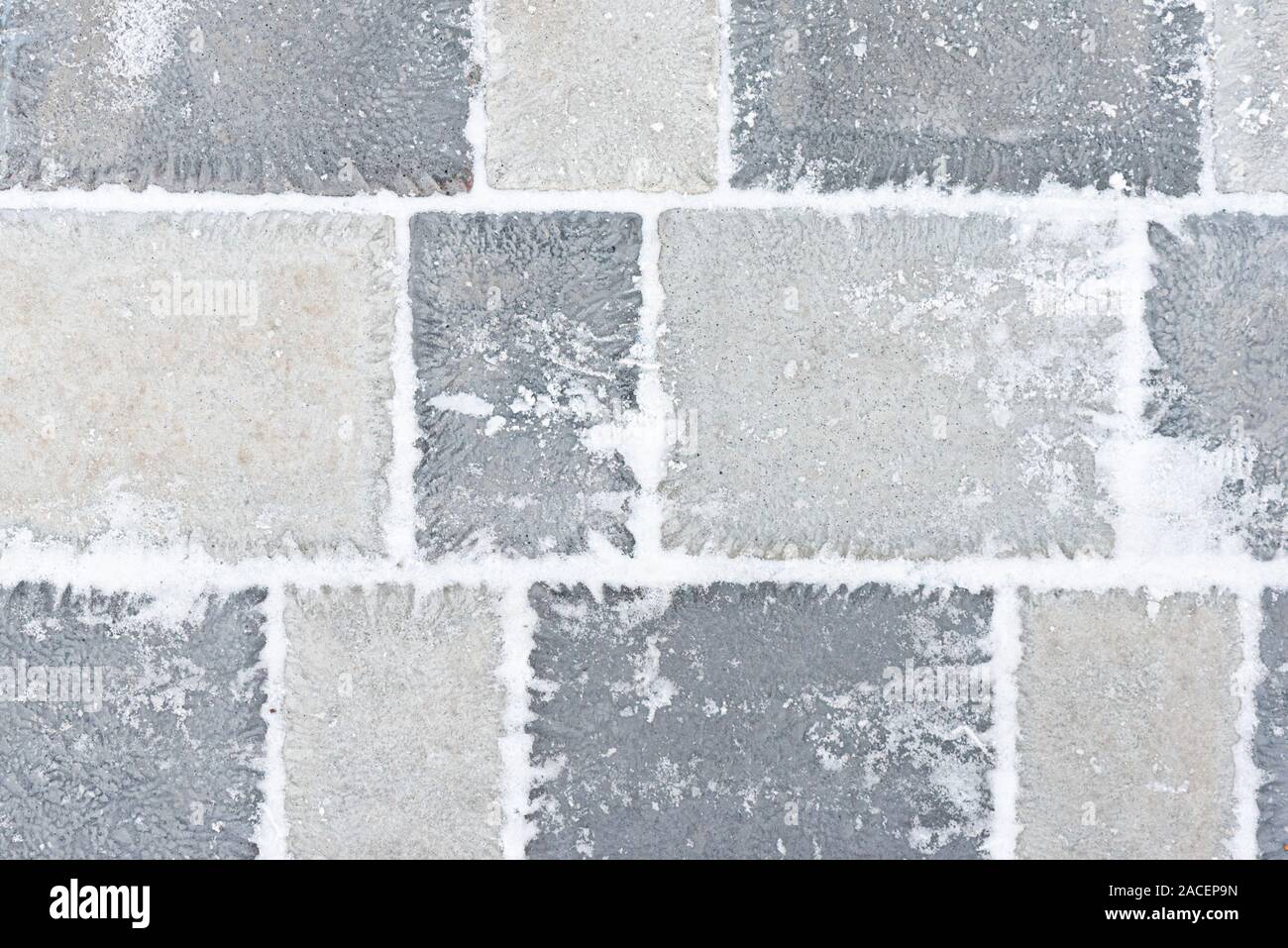 Snow covered tile texture background top view Stock Photo - Alamy