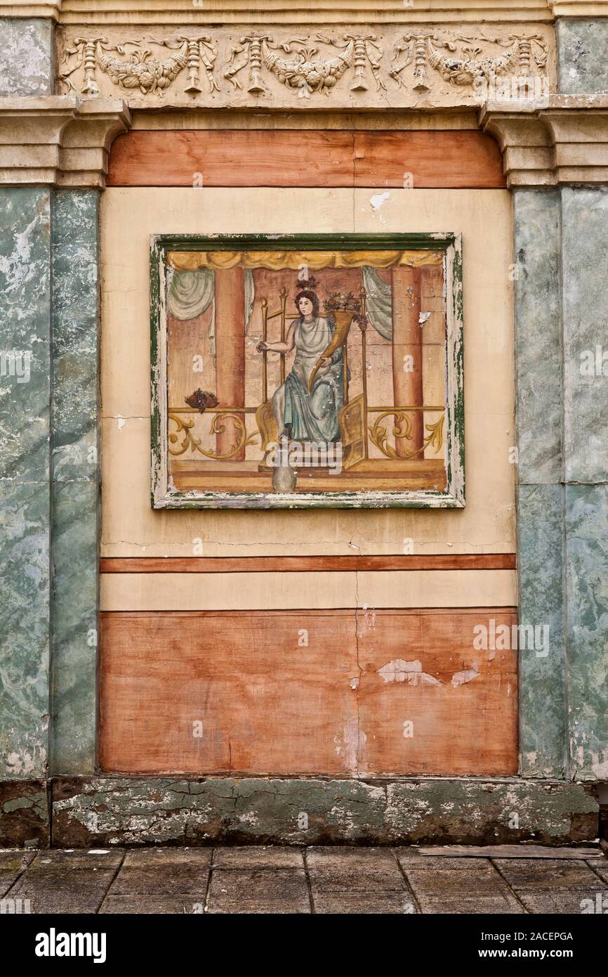 Vintage Roman wall fresco frame painting Stock Photo - Alamy