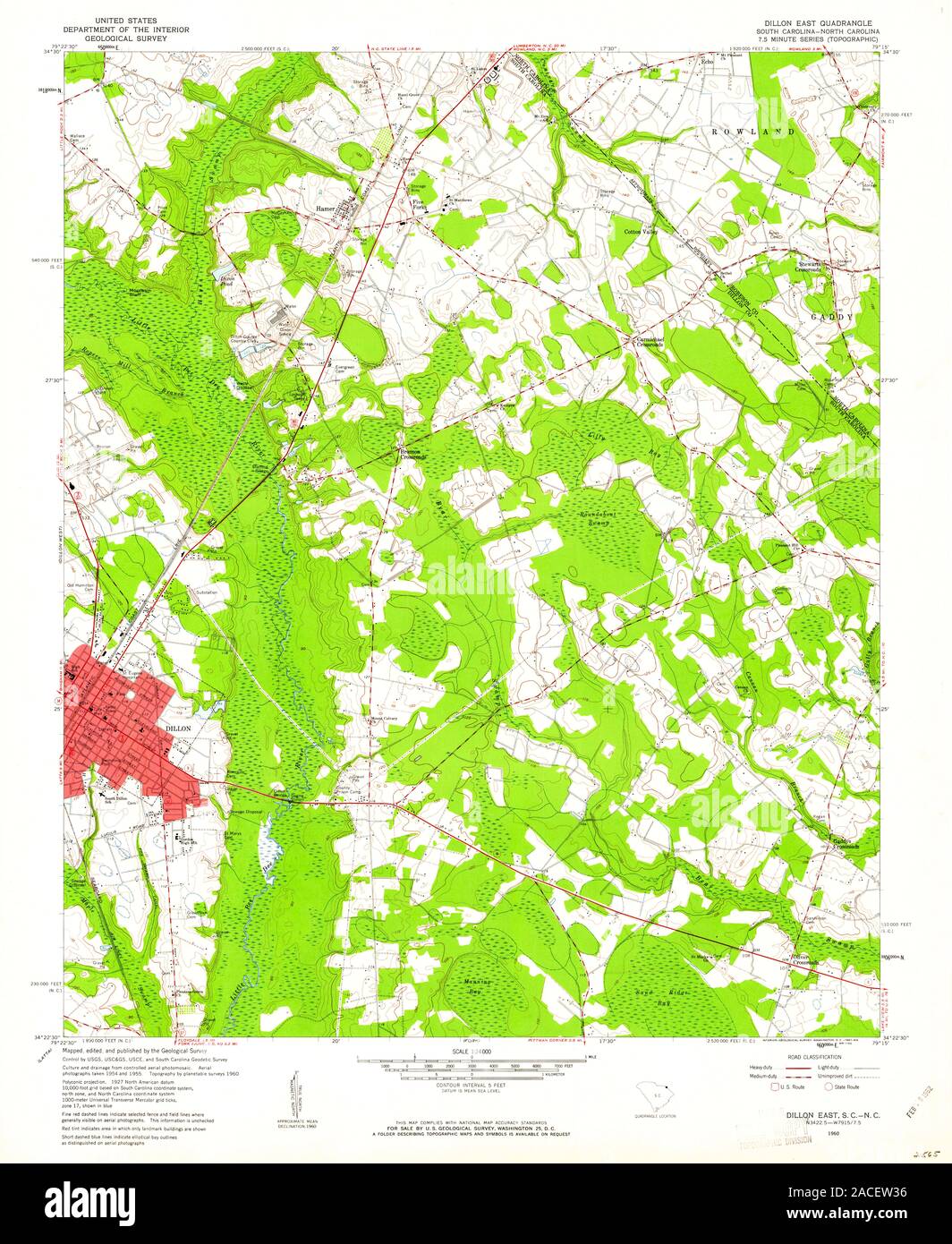 Dillon south carolina map hi-res stock photography and images - Alamy