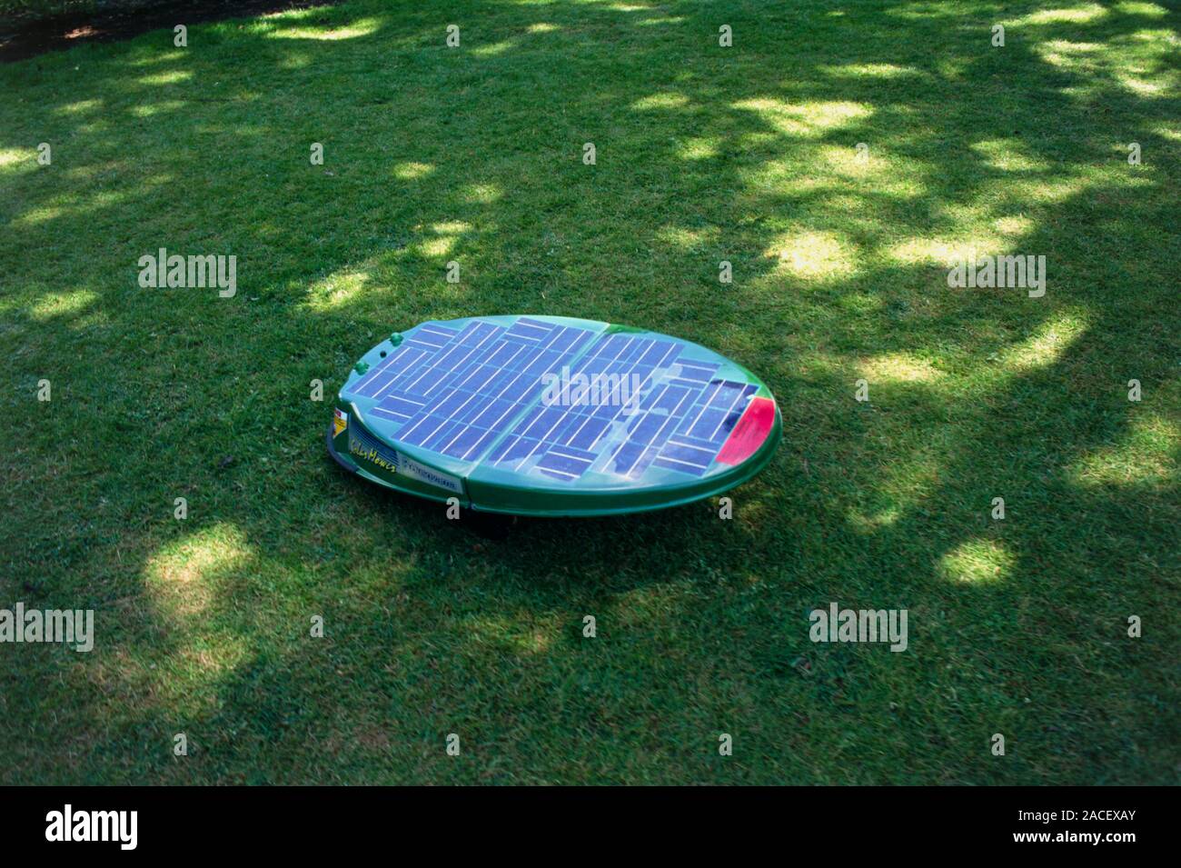 Lawn mower. Solarcell driven mower Stock Photo - Alamy