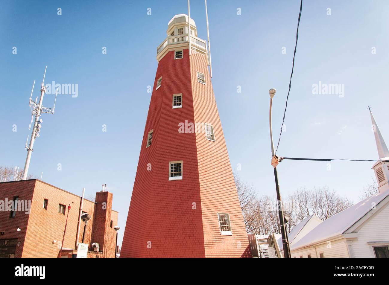The national historic landmark Portland Observatory in Portland Maine ...