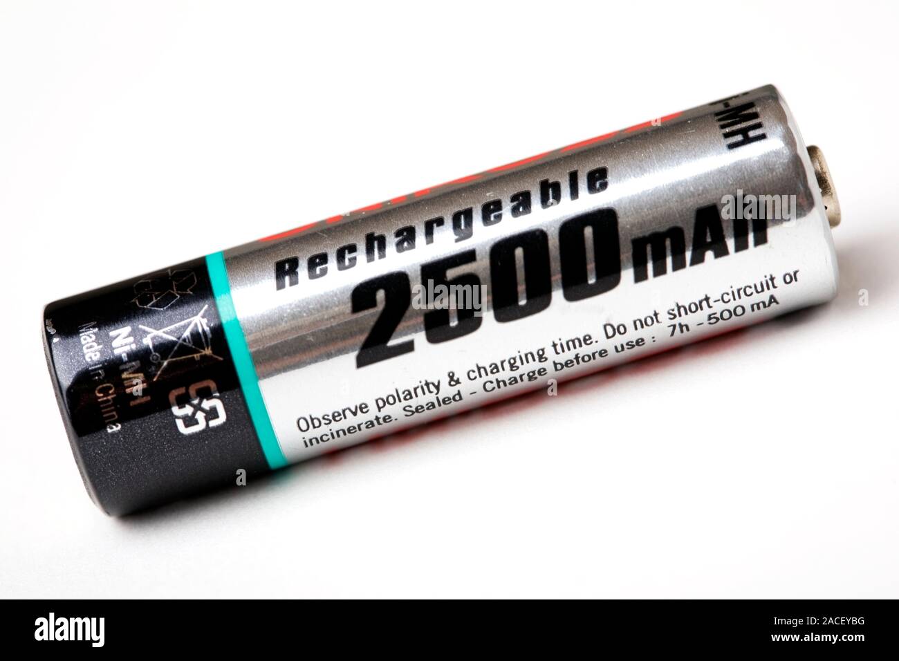 Nickel metal hydride (NiMH) rechargeable battery. Batteries convert ...