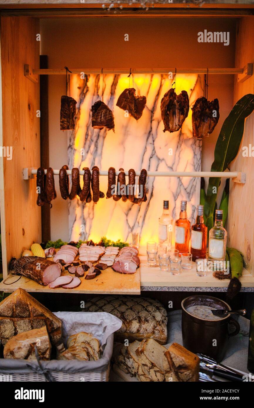 traditional polish rural table with food at the wedding Stock Photo - Alamy
