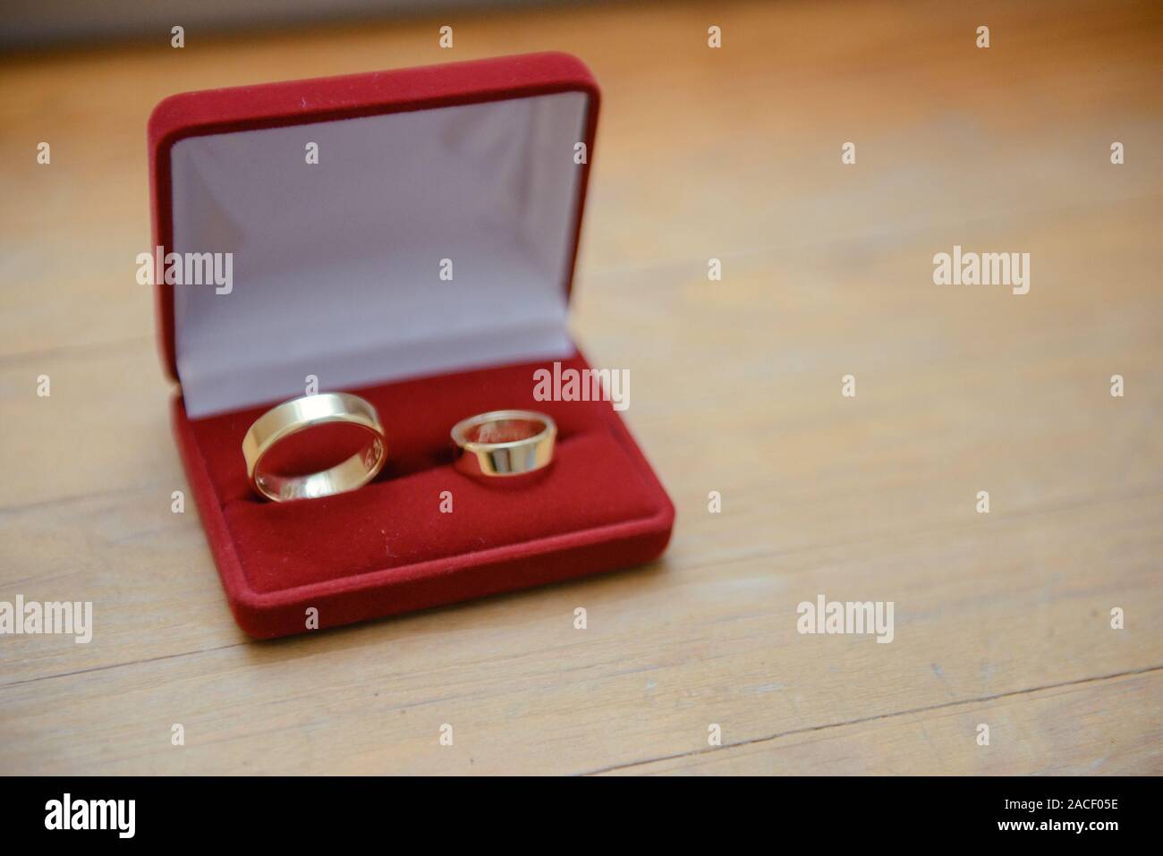 Beautiful two golden wedding rings. Made of highest quality material ...