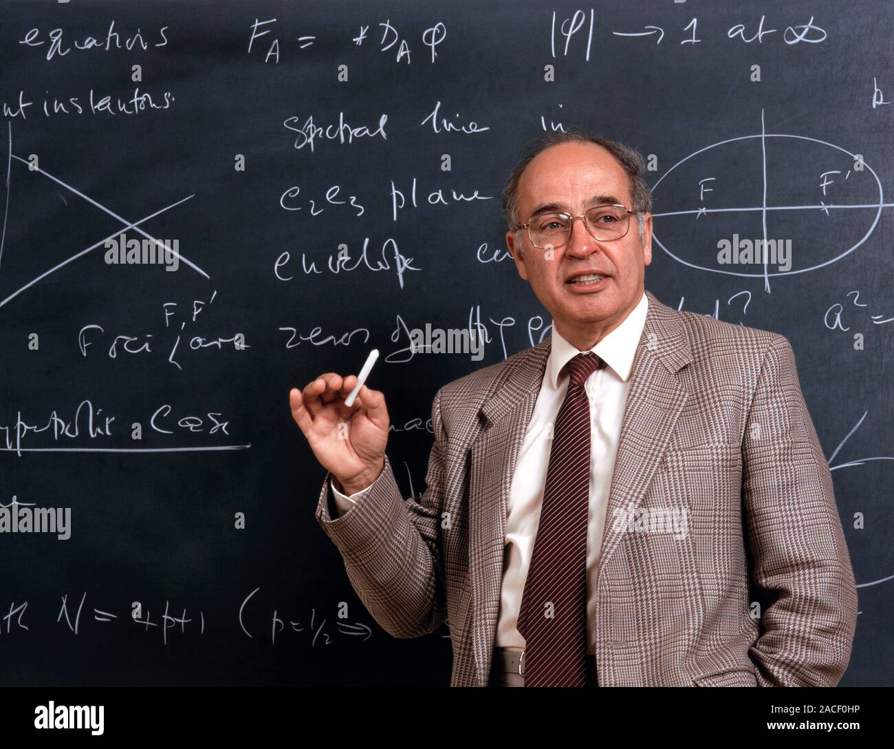 Michael Francis Atiyah (born 1929), British mathematician, in front of ...