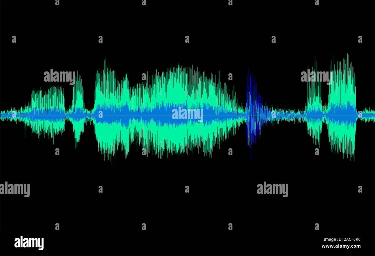 Sound byte. Computer artwork representing the waveform produced by a ...