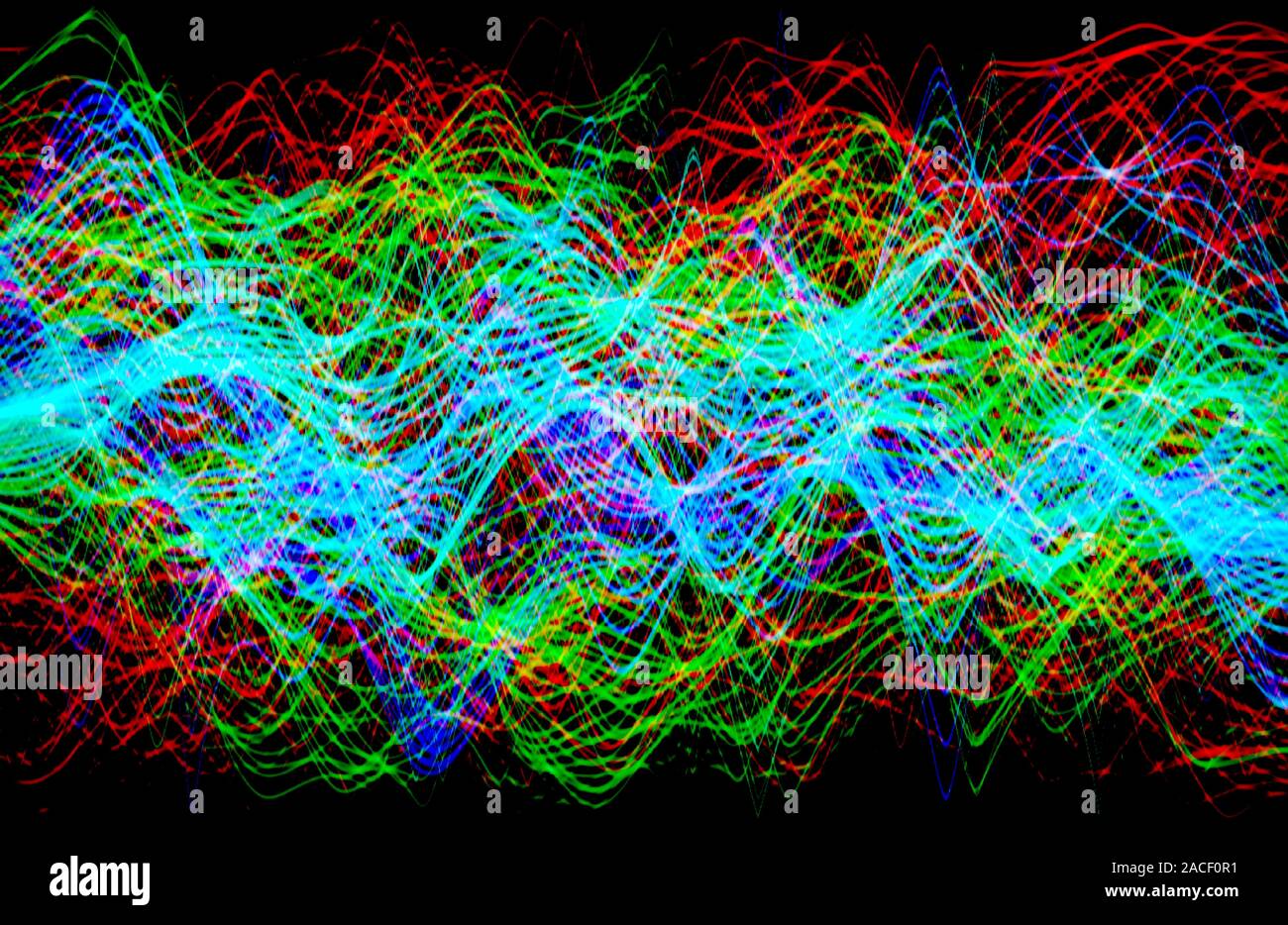 Waveforms. Computer artwork representing a number of different ...