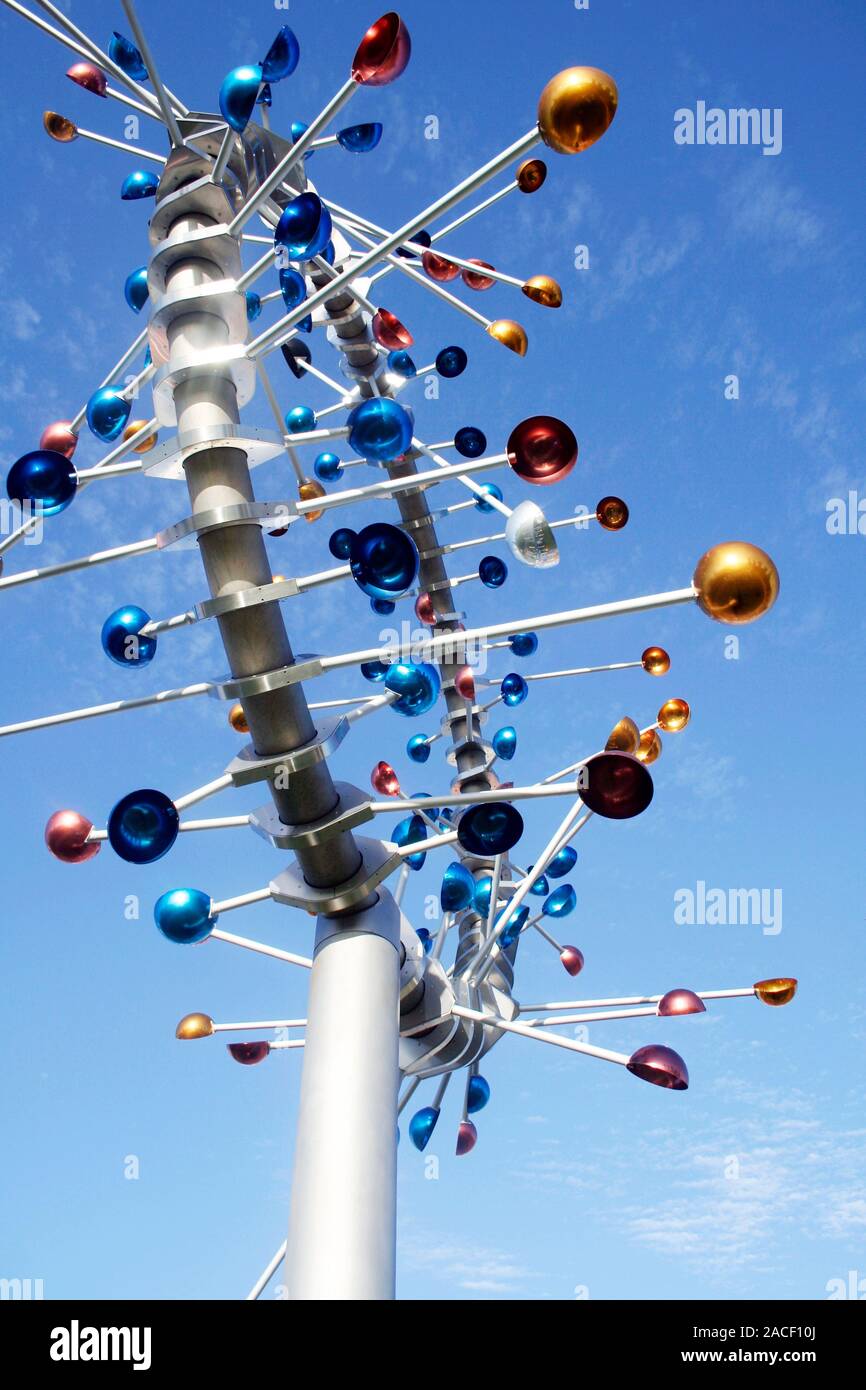 Modern art sculpture. Photographed at Docklands Park, Victoria Harbour ...