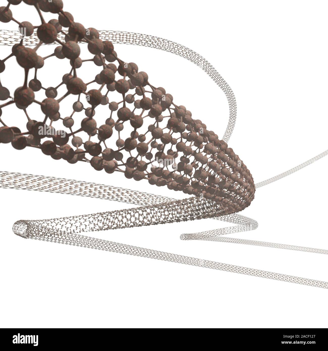 Nanotube Technology Conceptual Computer Artwork Of Cylindrical