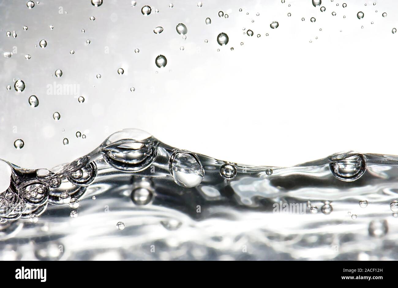Water, high-speed photograph. Close-up of turbulent water showing many ...