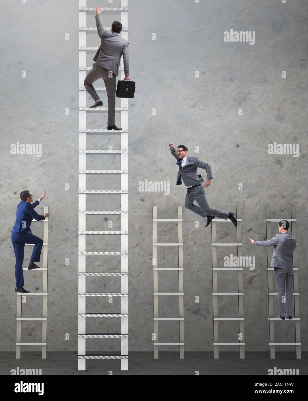 The competition concept with businessman beating competitors Stock ...