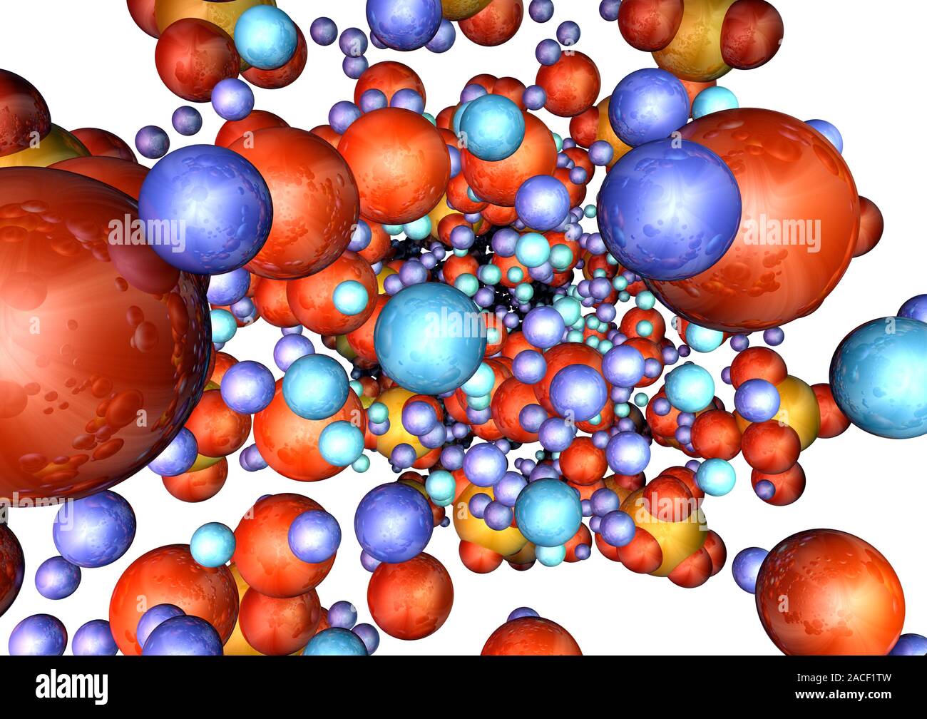 DNA, conceptual computer artwork. View up the centre of a molecular ...